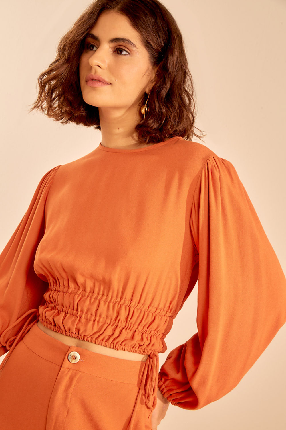 Blusa Tecido Pala Franzida - 02038382 - Ohboy